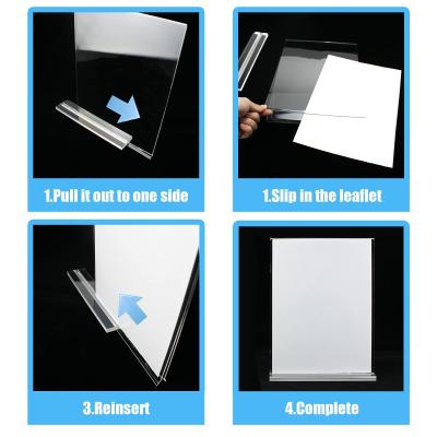 Cina Porta segnale alto qacrilico Display verticale a doppio lato, porta segnale chiaro Porta menù per ristoranti OfficeHom in vendita