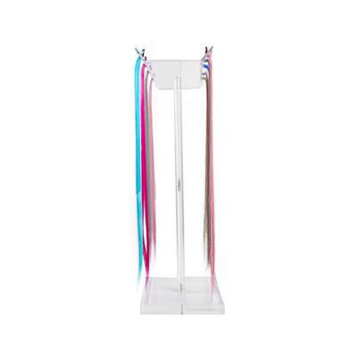 Cina Supporto per schermo a parrucca acrilica trasparente a doppio lato supporto per estensioni di capelli lucite e separatore per scaffalature per schermi per capelli in vendita