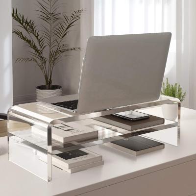 China Transparante acrylmonitorstand voor thuis- of kantoorgebruik Te koop