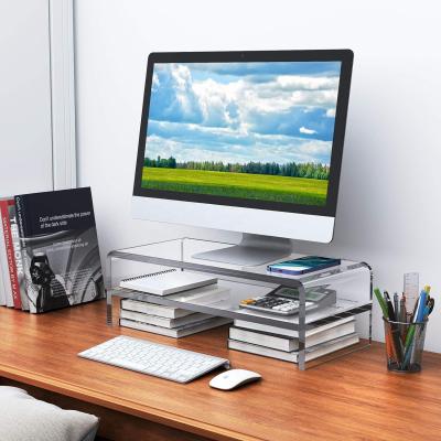 China Transparante acrylmonitorstand voor thuis- of kantoorgebruik Te koop