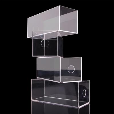 Cina Organizzatore di trucco acrilico a manica di diamante, cassetta del cassetto del trucco acrilico, cassette di stoccaggio per cosmetici acrilici a copertura flessibile in vendita