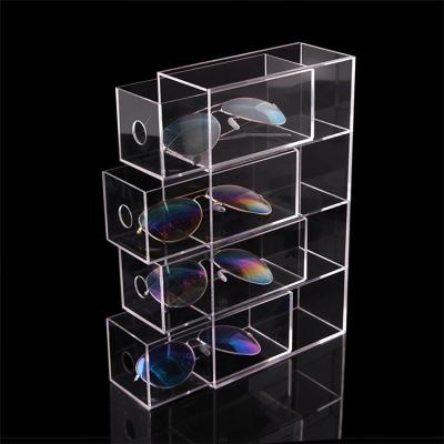 Cina Organizzatore di trucco acrilico a manica di diamante, cassetta del cassetto del trucco acrilico, cassette di stoccaggio per cosmetici acrilici a copertura flessibile in vendita