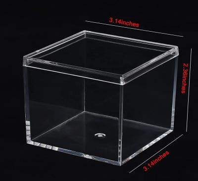 China Vierkante trouw Acrylische opslag Cube Mini Candy Favor Duidelijke Acrylische doos met deksel Te koop