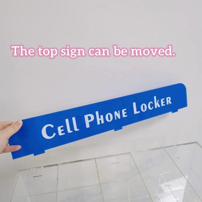 Cina Plexiglass chiudibile Acrylic Display Cabinet Case Mobile Phone Locker Staff Storage 20.5x7x16.5inch in vendita