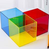 China Colored Acrylic Boxes Storage Cubes Coloured Perspex Boxes Customization for sale
