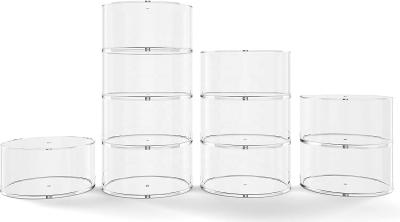 Cina 5 strati scatola rotonda in acrilico con coperchio Acrilico Lucite cintura di gioielleria di plastica scatola di stoccaggio magneti in vendita