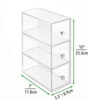 China Stackable Acrylic Storage Boxes Stationery Storage Box Drawer Container 7x3.5x10inch for sale