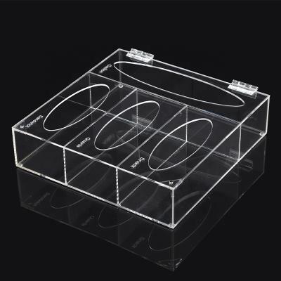 Cina custodia acrilica classificata spazio indipendente organizzatore acrilico film di aggancio sacchetto ziplock scatola di archiviazione acrilica in vendita