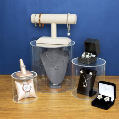 China Duidelijk Acrylisch Ronde Cylinder Riser display voor opslag Te koop
