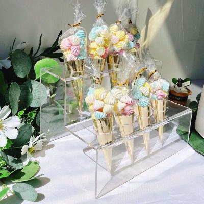 China Acrylic Ice Cream Cone Stand Display Holder 1-10 Hole Transparent Acrylic Stand Custom for sale
