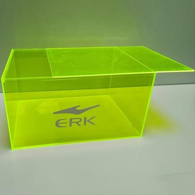 Cina Fabbrica all'ingrosso di alta qualità push-pull personalizzato trasparente 3mm scatola di scarpe acriliche per scatola di scarpe sportive acriliche in vendita