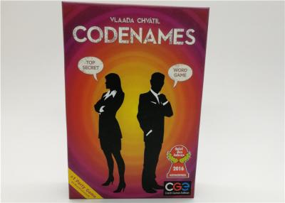 China Popular Party Card Games Codenames Game Cards 600g OEM / ODM Acceptable for sale