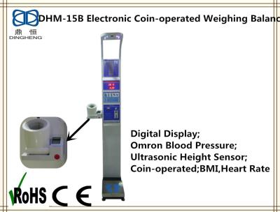 China Electronic coin-operated height and weight measuring scale with bmi blood pressure for sale