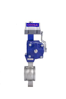 China DN250 V válvula de esferográfica com conexão de flange e assento de PTFE à venda