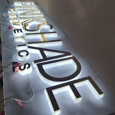 China 2023 Store Brand Name Cosmetics Shop Decoration Letreros Led Exterior Personalizado Cosmetic Shop Design Sign Board for sale
