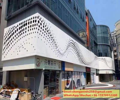 China CNC Perforating Metal Screen Aluminium Cladding Outdoor Use PVDF Coating Customized Panel for sale