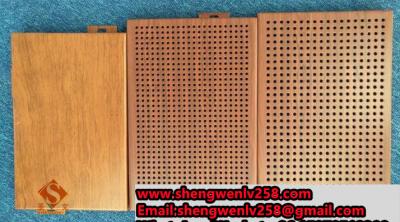 China New Design Architectural Art Style Curtain Wall Wood Grain Aluminium Veneer Wall Decor Panel for sale