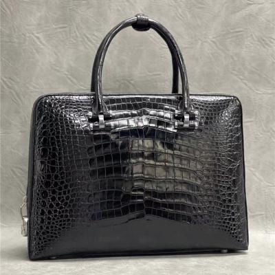 China Exotic Real True Alligator Belly Skin Office Men's Briefcase Bag Authentic Genuine Crocodile Leather Male Large Handbag for sale