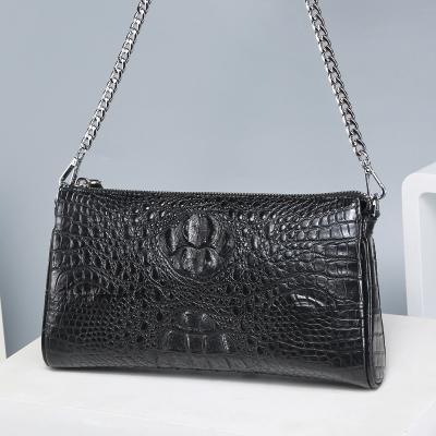 Genuine Alligator Leather Female Flap Bag Lady Small Purse Authentic Crocodile Skin Two Straps Women Single Shoulder Bag