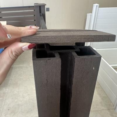 China Coffee Color Wpc Fence Wood Plastic Low Maintenance No Painting for sale