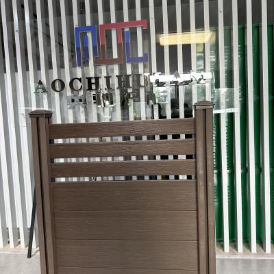 China Smooth Brushed Scratched Fence Wpc Coffee Color  Wpc Garden Fence for sale