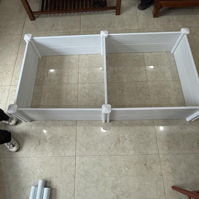 PVC Pet Fence Dog Whelping Box Bed - Front View