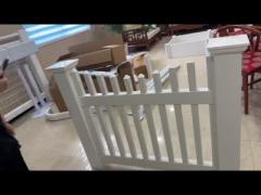 8ft Wide White Clean Design PVC Picket Fence Durable Fire Retardant