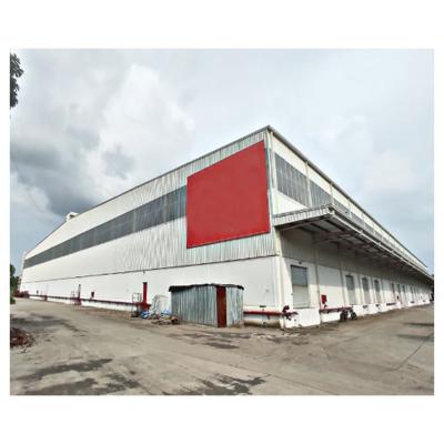 China Large Span Prefab Metal Building Construction Auto CAD Curtain Wall Steel Structure for sale