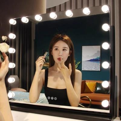 China Illuminated Lighted Small Hollywood Mirror 12x Magnifying for sale