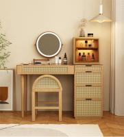 China Solid Wood Corner Makeup Vanity Set Dressing Table Rotatable Mirror for sale