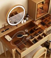 China Solid Wood Corner Makeup Vanity Set Dressing Table Rotatable Mirror for sale