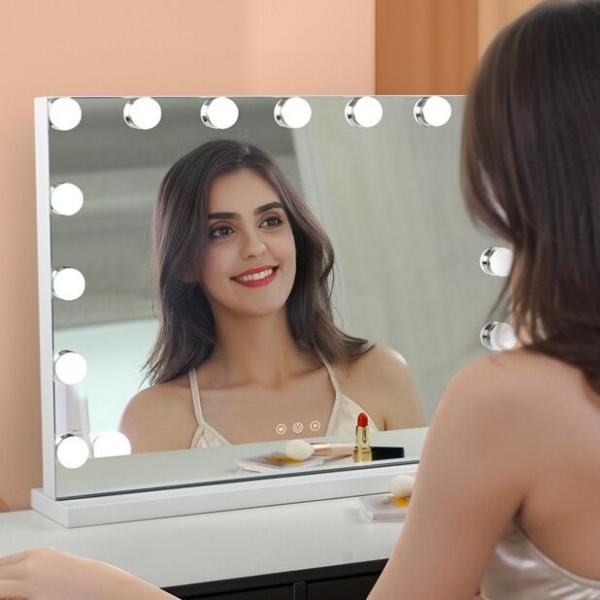 Quality Modern Chrome Led Hollywood Vanity Mirror Magnifying With Lights for sale