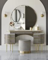 China MDF Lighted Corner Vanity Set Standing Dressing Table for sale