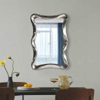 China Wave Shape Wall Mounted Makeup Mirror Magnifying Silver Bathroom for sale
