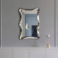 China Wave Shape Wall Mounted Makeup Mirror Magnifying Silver Bathroom for sale