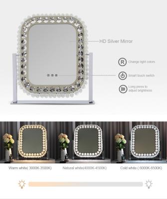 China Maquillaje Led Makeup Mirror Brush Set Hollywood Lights for sale