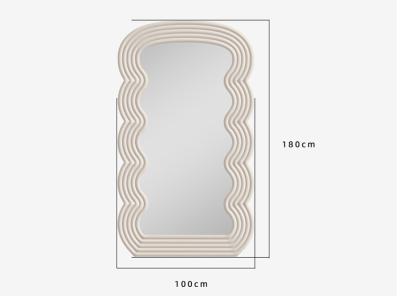 China White Wavy Full Length Mirror 71x32 Arched Mirror For Bedroom And Living Room for sale