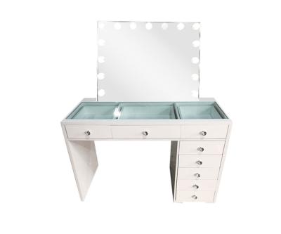 China Bedroom Furniture Custom Makeup Vanity Hollywood Mirror Dressing Table for sale
