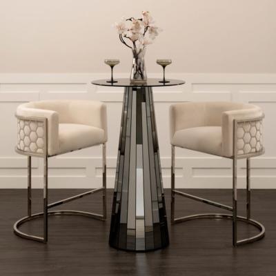 China Modern Mirrored Circle Glass Coffee Table For Contemporary Living Room 64x64 for sale