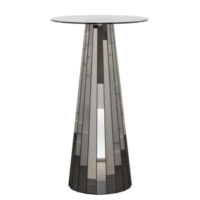 China Modern Mirrored Circle Glass Coffee Table For Contemporary Living Room 64x64 for sale