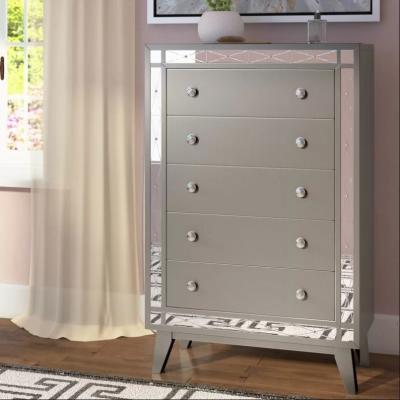 China Custom Made upholstered Contemporary Bedroom Sets MDF Wood for sale