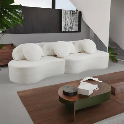China Customized Boucle Fabric Sofa White Fabric Couch Set Home Luxury for sale