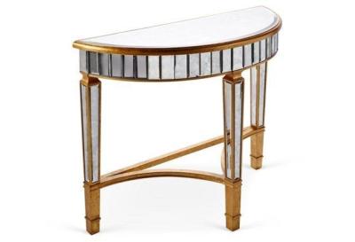 China Antiek zilveren spiegelmeubelen Demilune Console Tafel Custom Te koop