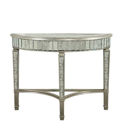 China Antiek zilveren spiegelmeubelen Demilune Console Tafel Custom Te koop