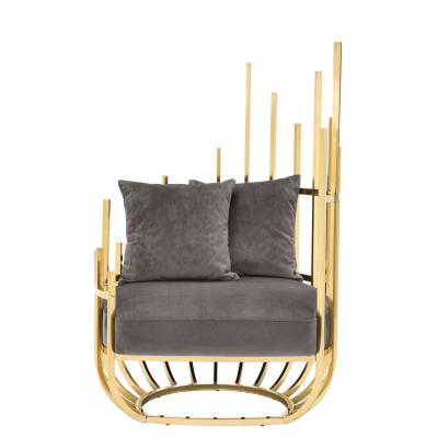 China Eichholtz Santorini Velvet Single Sofa Chair Seater With Stainless Steel Frame And Legs for sale