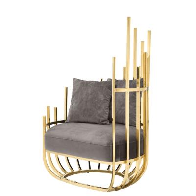 China Eichholtz Santorini Velvet Single Sofa Chair Seater With Stainless Steel Frame And Legs for sale