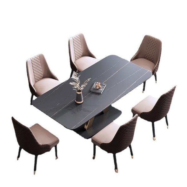 Quality OEM Black Dining Table Marble Onyx Modern Furniture for sale