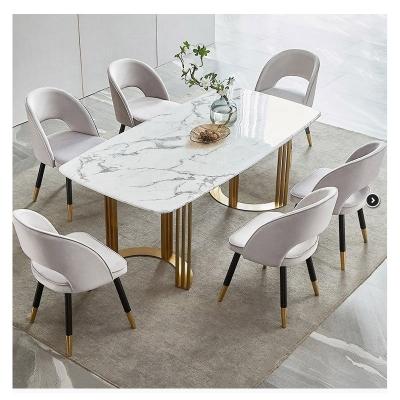 China Adjustable 6 Person Round Dining Table Marble Stone Slab Top for sale