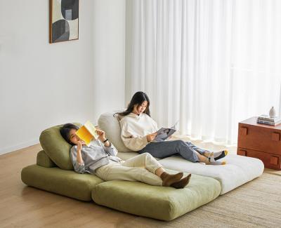 China Reclining Convertible Sectional Couch Bed Sofa Tatami With Velvet Fabric for sale