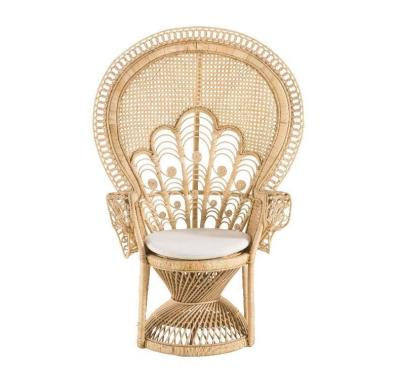 China Wooden Rattan Arm Chair Outdoor Wicker Peacock Furniture for sale